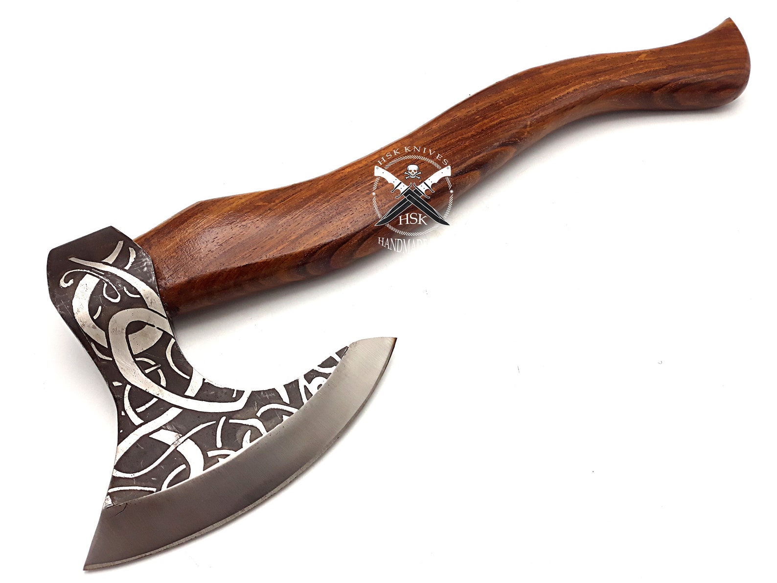 Hand Forged Viking Axe Hand Engraved on Carbon Steel Head Fire - Etsy