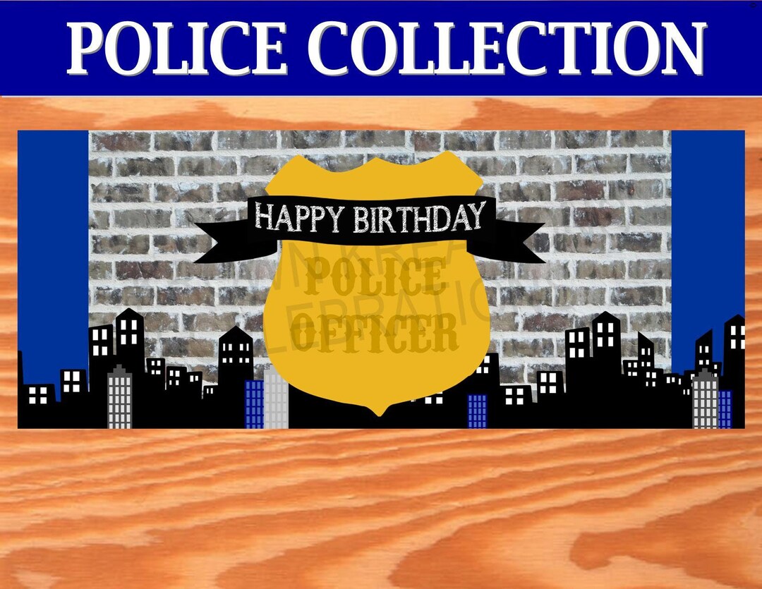 Police BACKDROP Police Party Police Officer Birthday Cop Party Boy ...