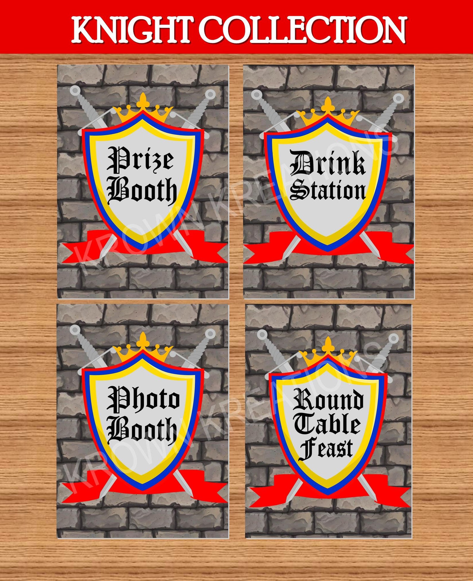 KNIGHT Party SIGNS Knight Birthday Birthday Party - Etsy