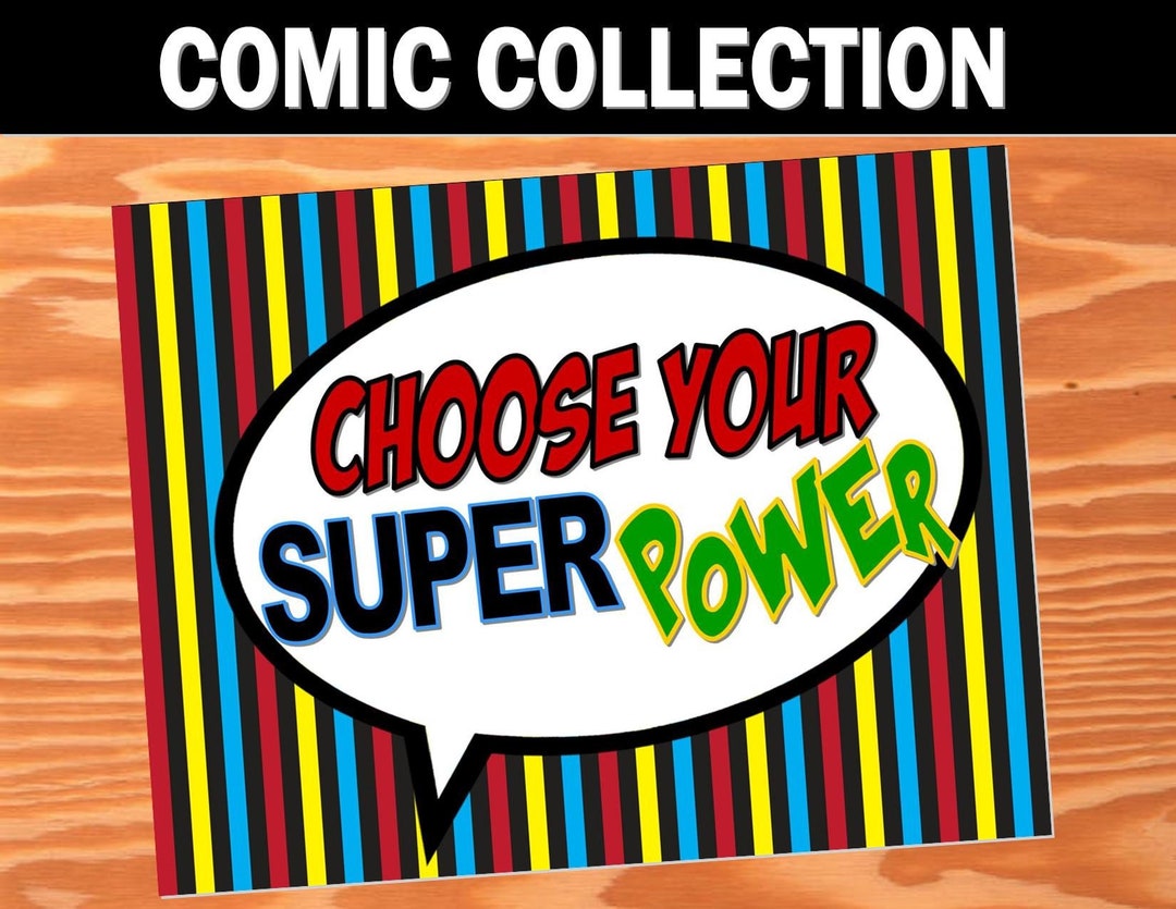 COMIC Party Comic SIGN Super Birthday Super Birthday - Etsy