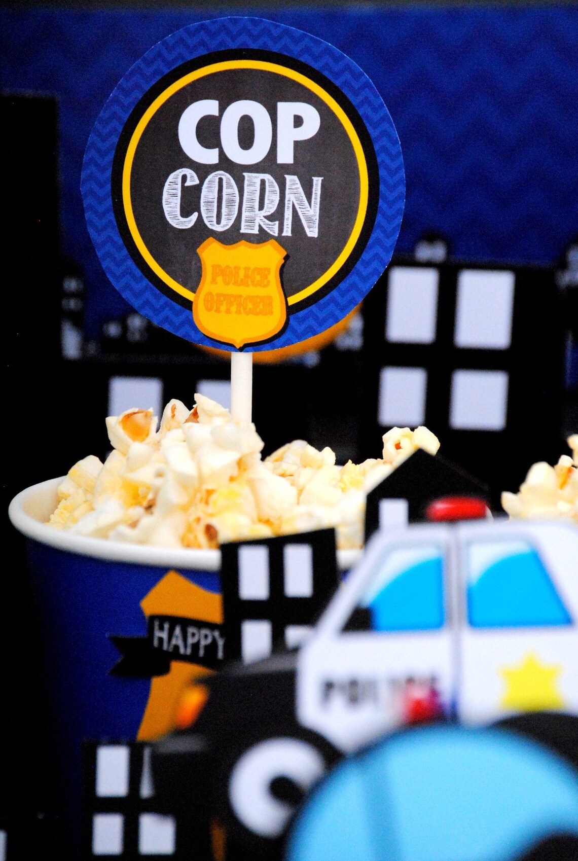 Police POP CORN LABELS Police Party Police Officer | Etsy