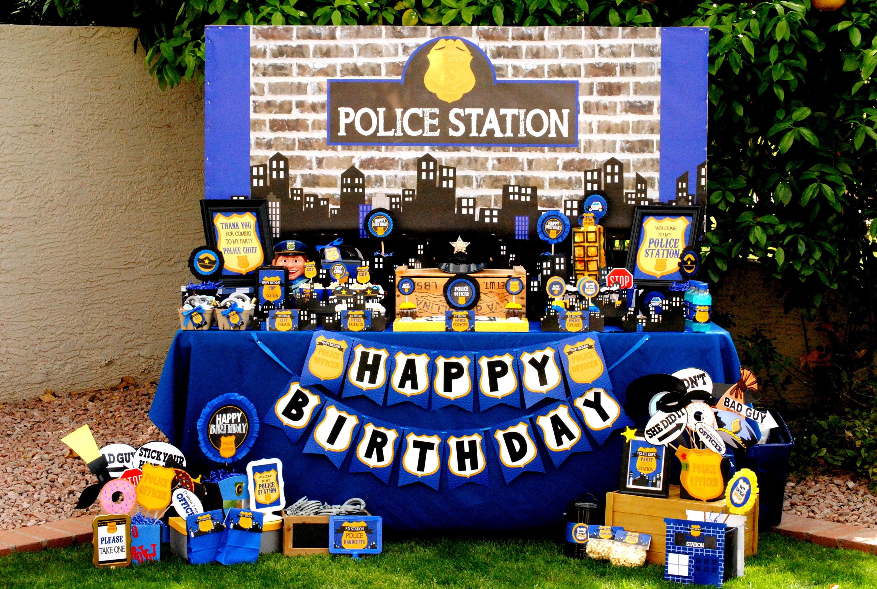 Police BACKDROP Police Party Police Officer Birthday Cop Party Boy ...