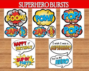 SUPERHERO NUMBER 5 Superhero Printables Number 5 Superhero Centerpiece ...