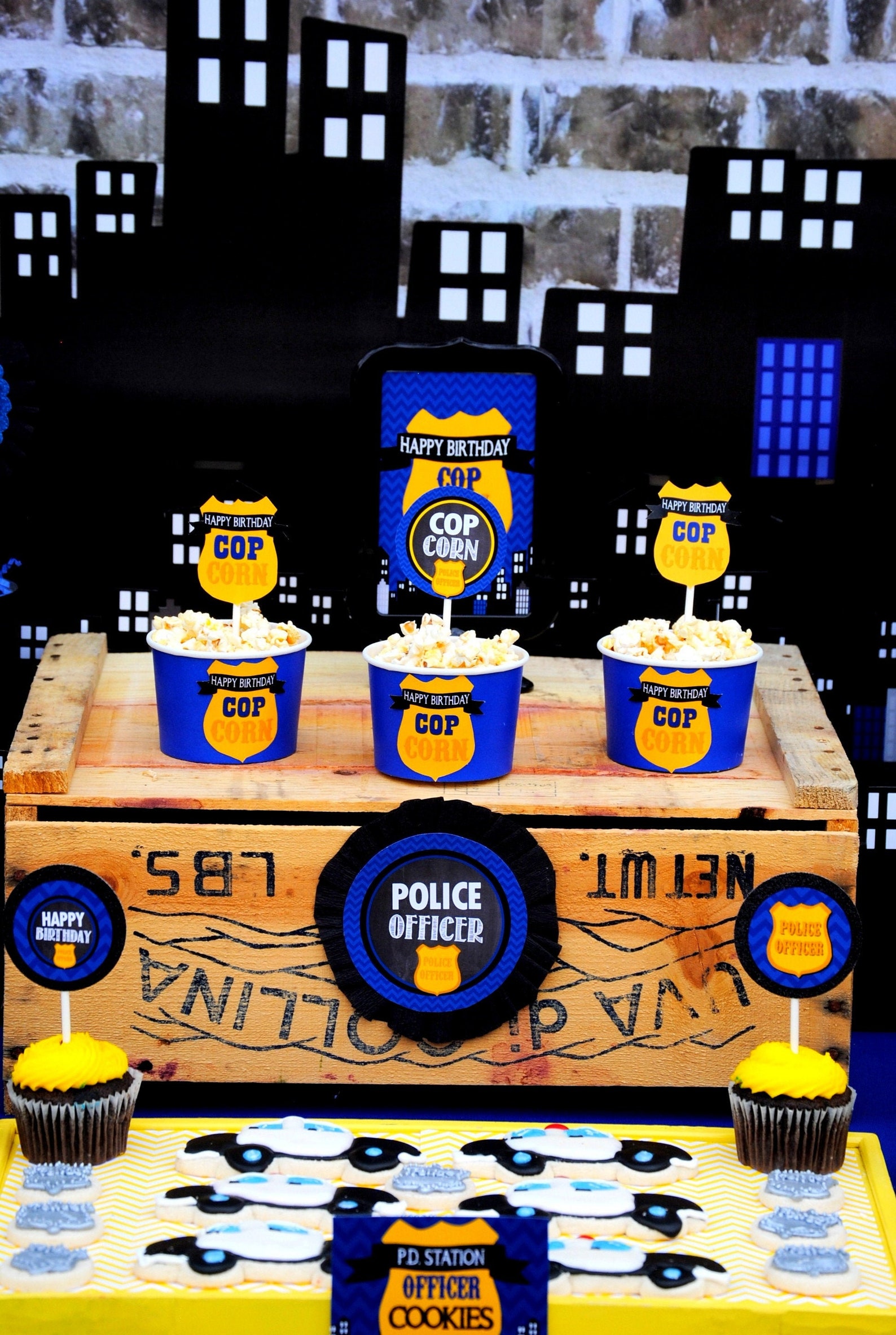 Police POP CORN LABELS Police Party Police Officer | Etsy