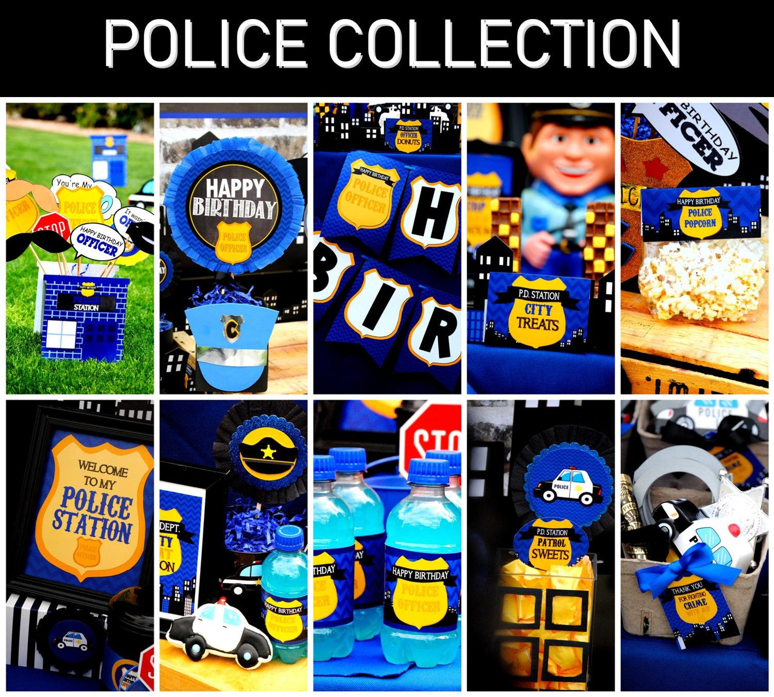 Police POP CORN LABELS Police Party Police Officer | Etsy