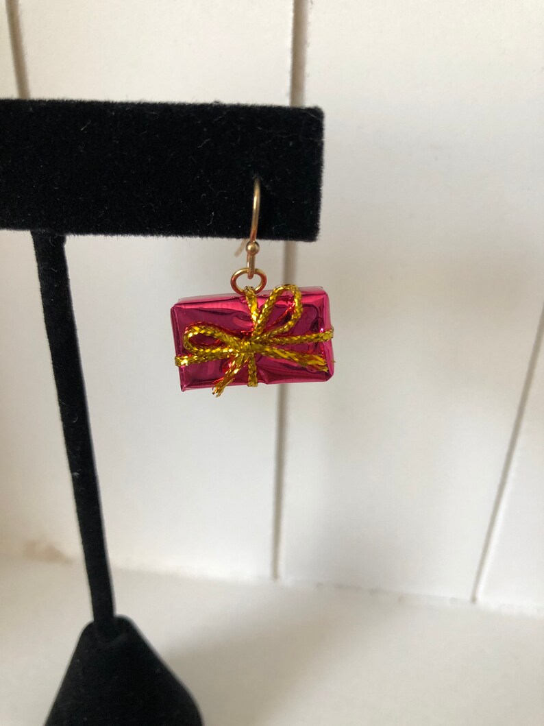 Hand Made Red Wrapped Christmas Present Earrings - Etsy Australia