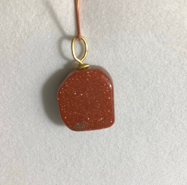 Pendant Goldstone With Gold Wire. Chakra: Root Zodiac Sign - Etsy