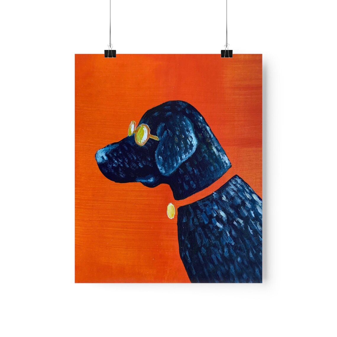 Jazz Dog, Hand-painted, Funky Animal Print, Dog Poster, Black Lab Wall ...