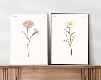 Daisy April Birth Flower Art Print - Etsy