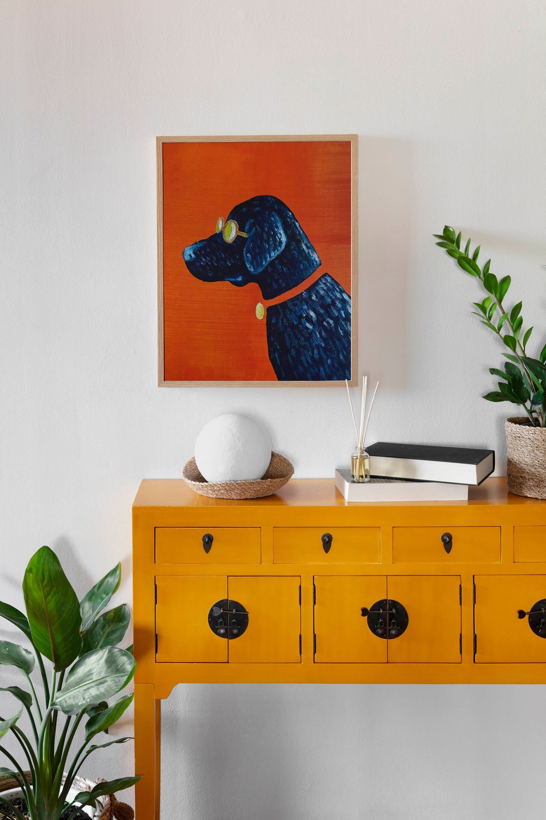 Jazz Dog, Hand-painted, Funky Animal Print, Dog Poster, Black Lab Wall ...