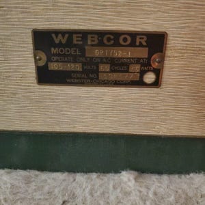 Vintage Webcor Festival Fonograf With Tube Amp Record Player - Etsy