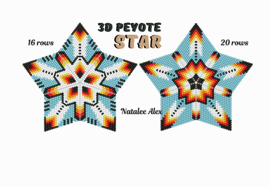 3D Peyote Star Beading Pattern Native American Style Romb Hexagonal PDF ...