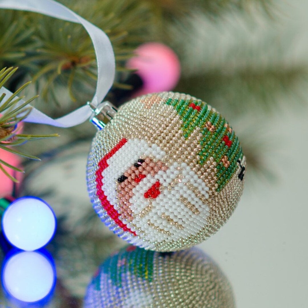 Bead Loom Patterns Christmas Bead Ball Santa Claus Beading Pattern ...