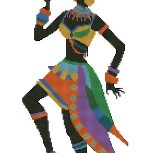 Cross Stitch Pattern Black Girl DIGITAL File African American Art Black ...