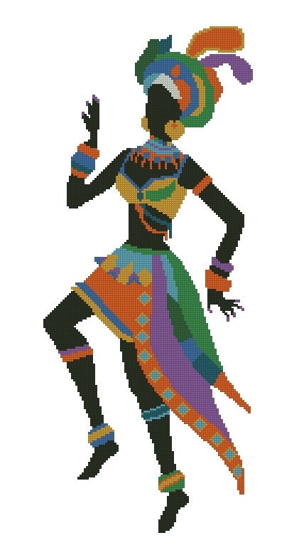 Cross Stitch Pattern Black Girl DIGITAL File African American Art Black ...
