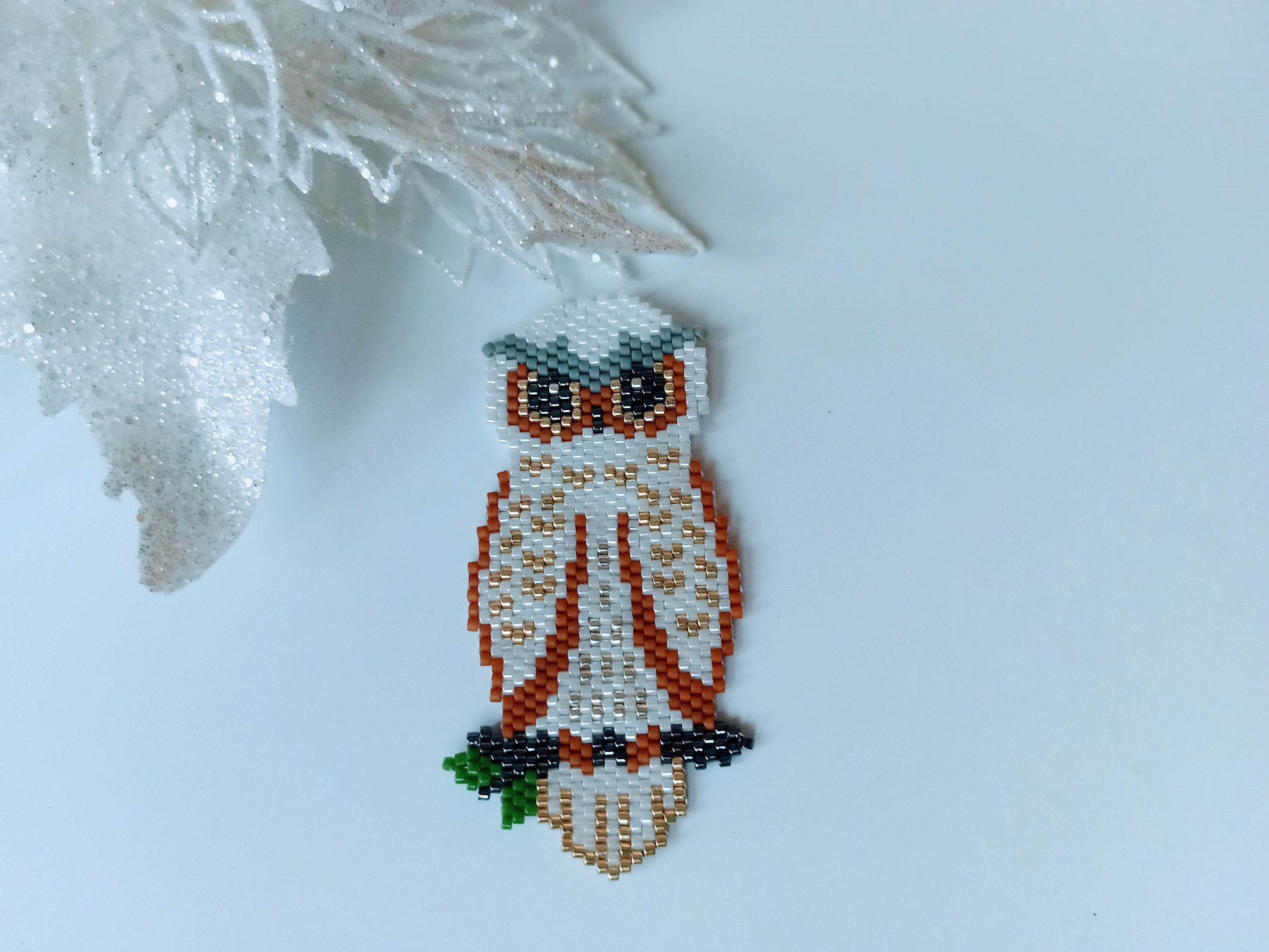 Brick Stitch Earrings Pattern White Owl Bead Loom Patterns - Etsy