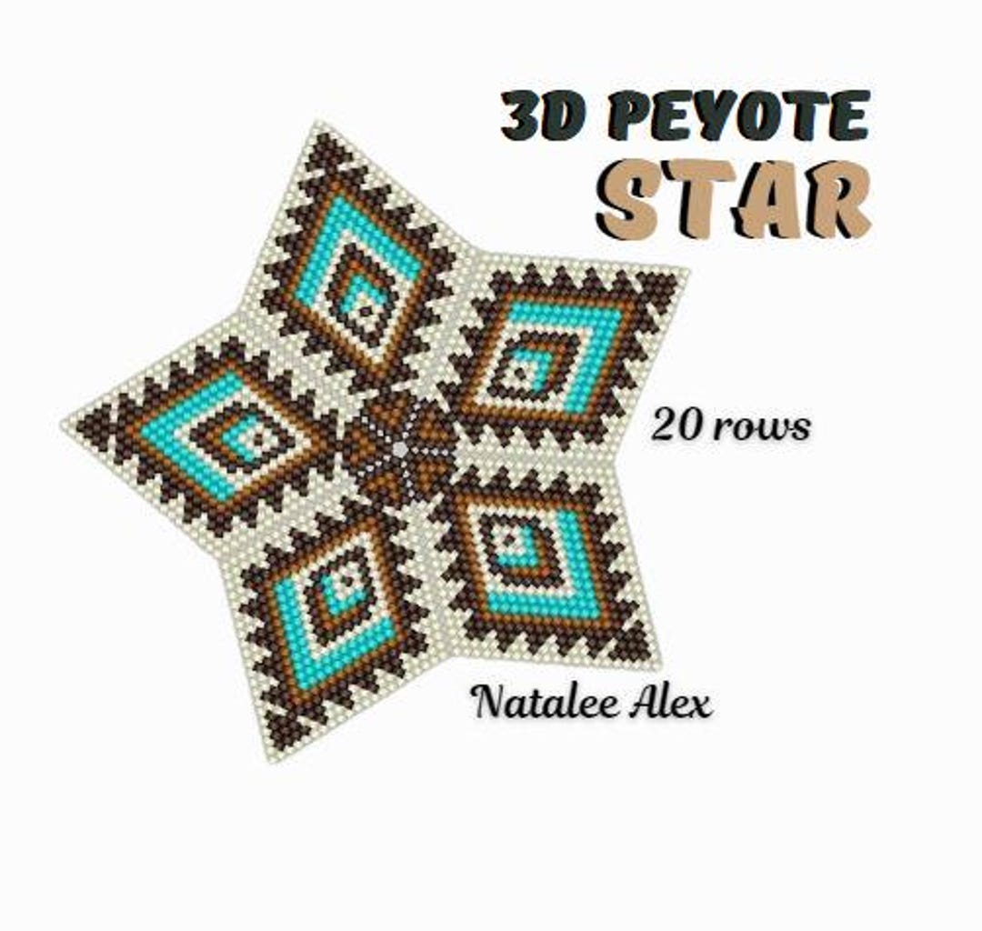3D Peyote Star Beading Pattern Native American Style Art Indian Culture ...