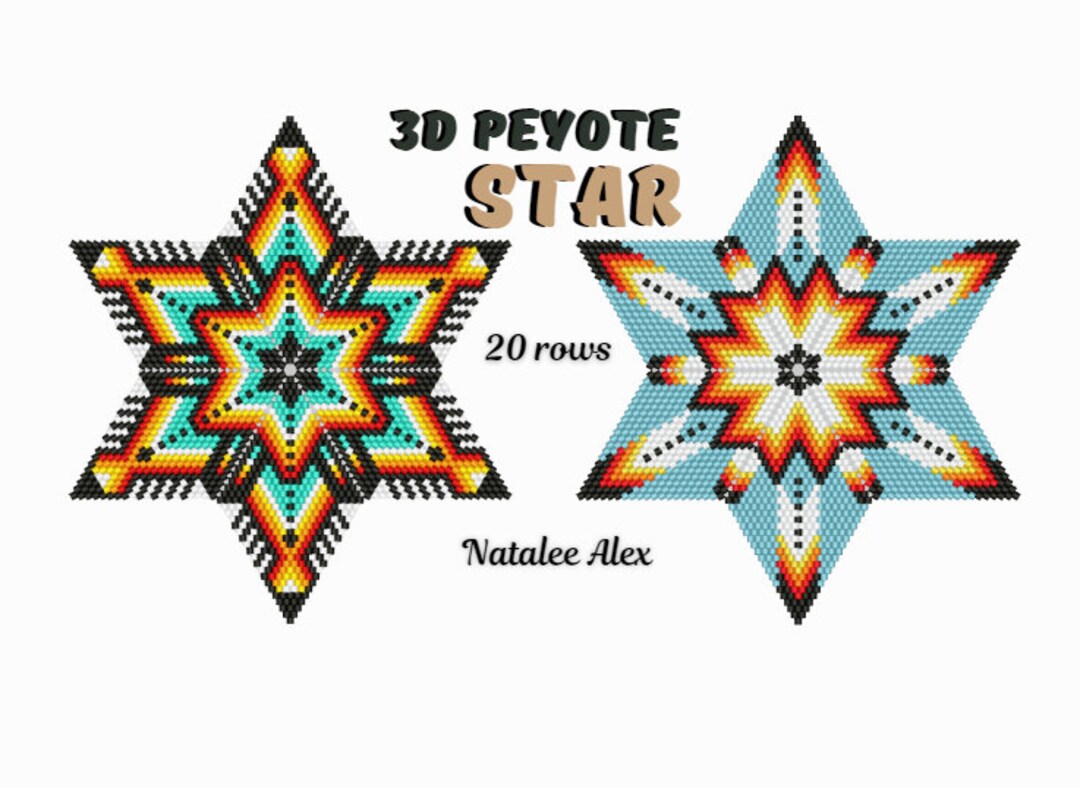 3D Peyote Star Beading Pattern Native American Style Romb Hexagonal PDF ...