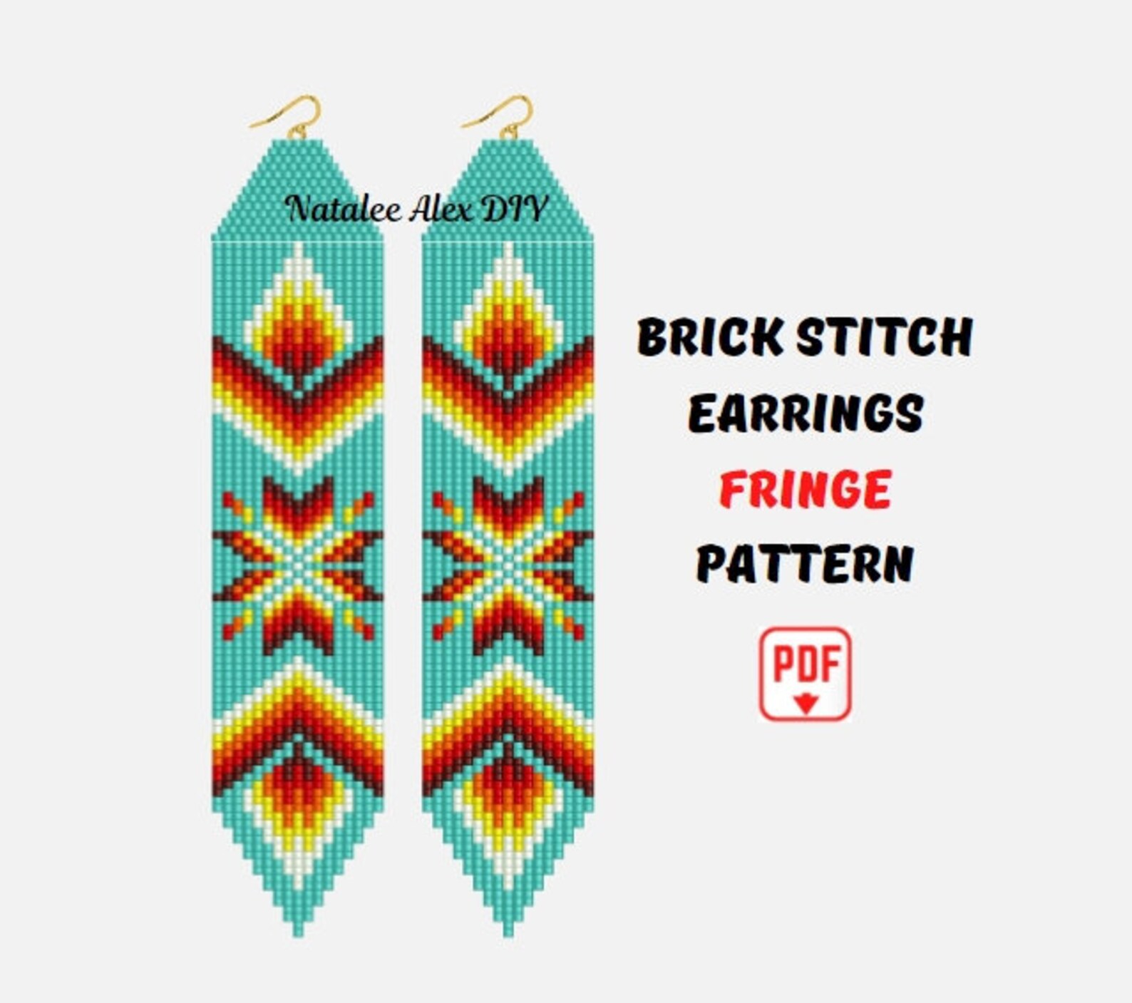 Brick Stitch Earrings Pattern Fringe Native America Beaded - Etsy