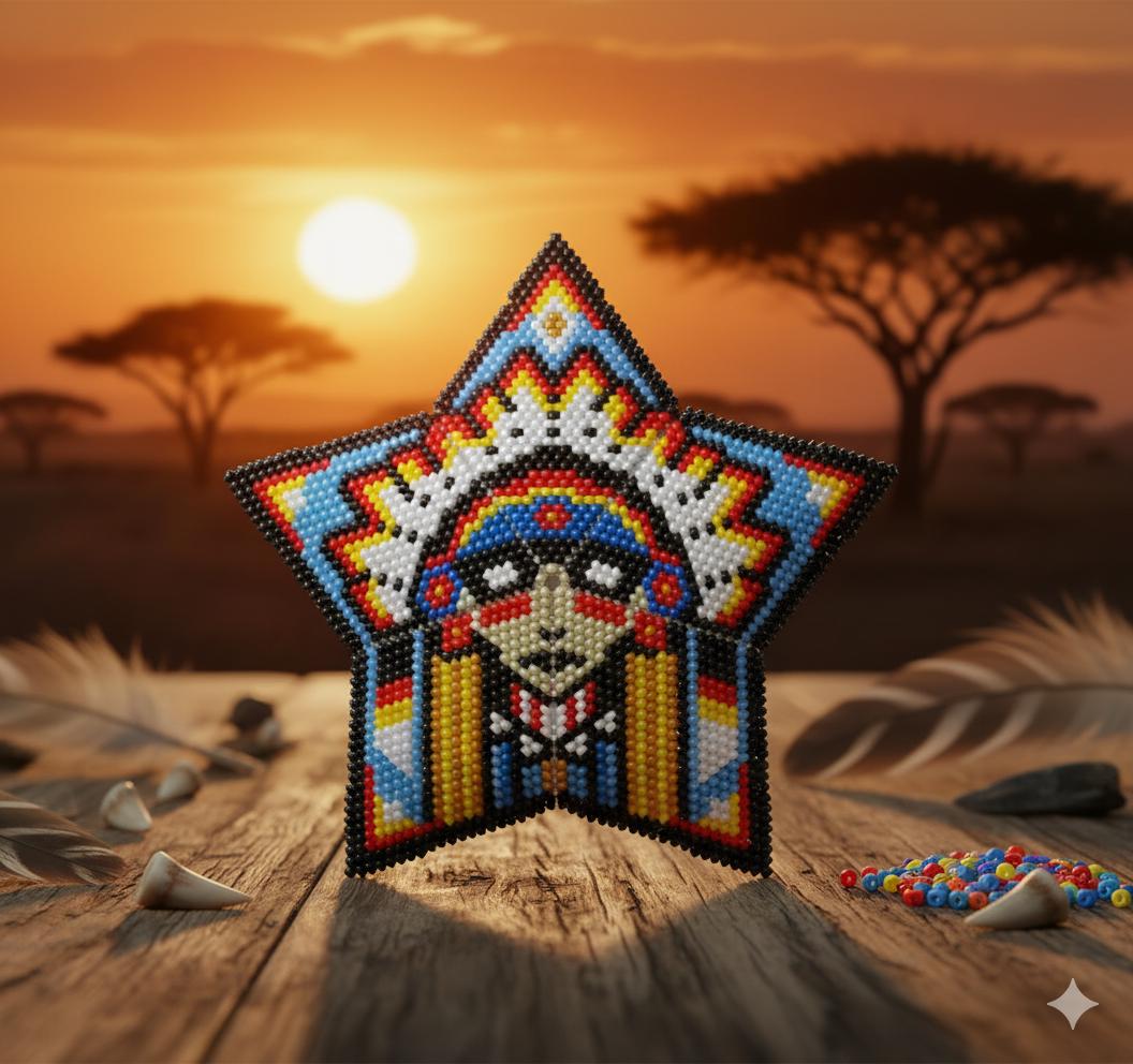 3D Peyote Star Beading Pattern Native American Style Art Indian Culture ...