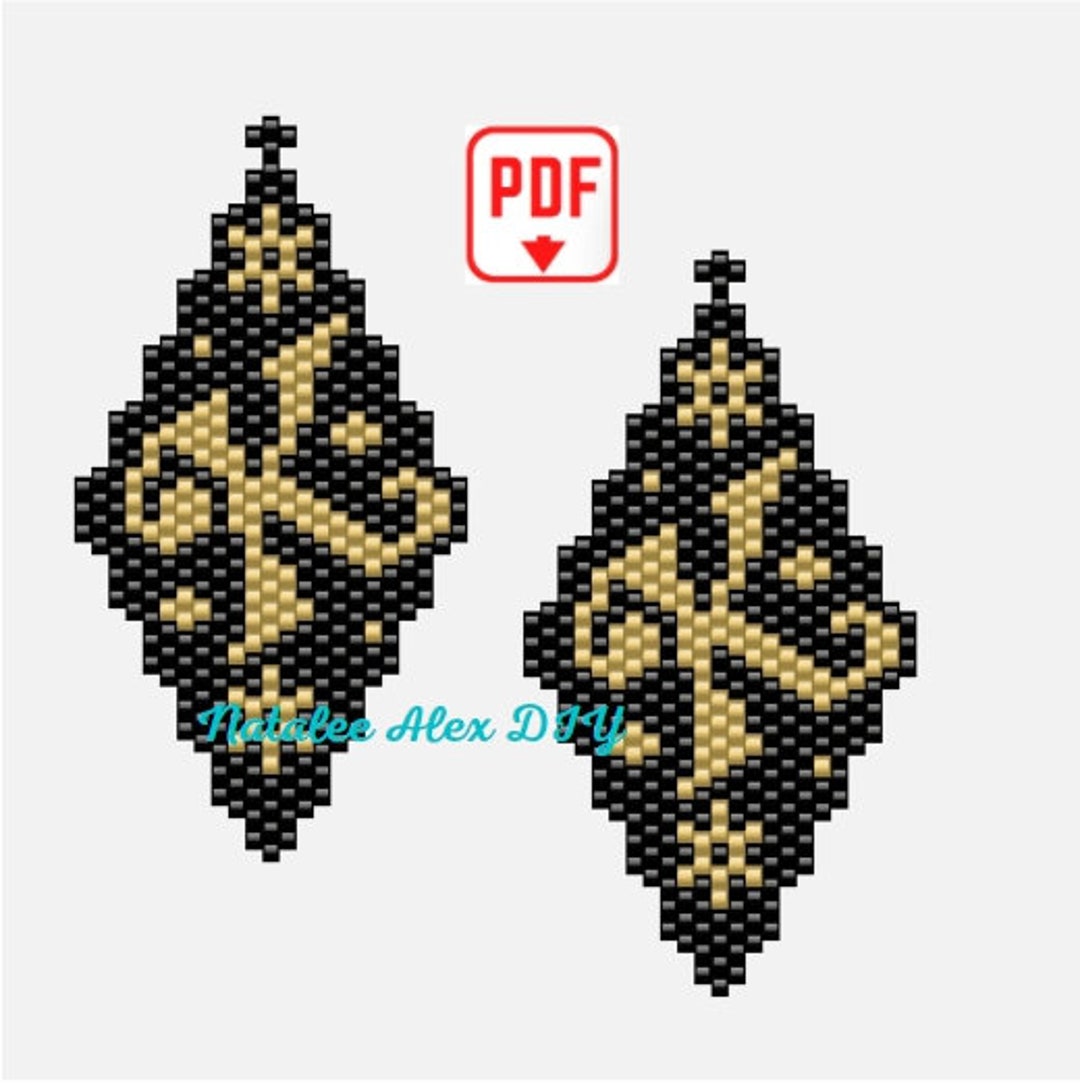 Unique Earrings Pattern Letter K Initial Cross Bead Patterns Miyuki Diy ...