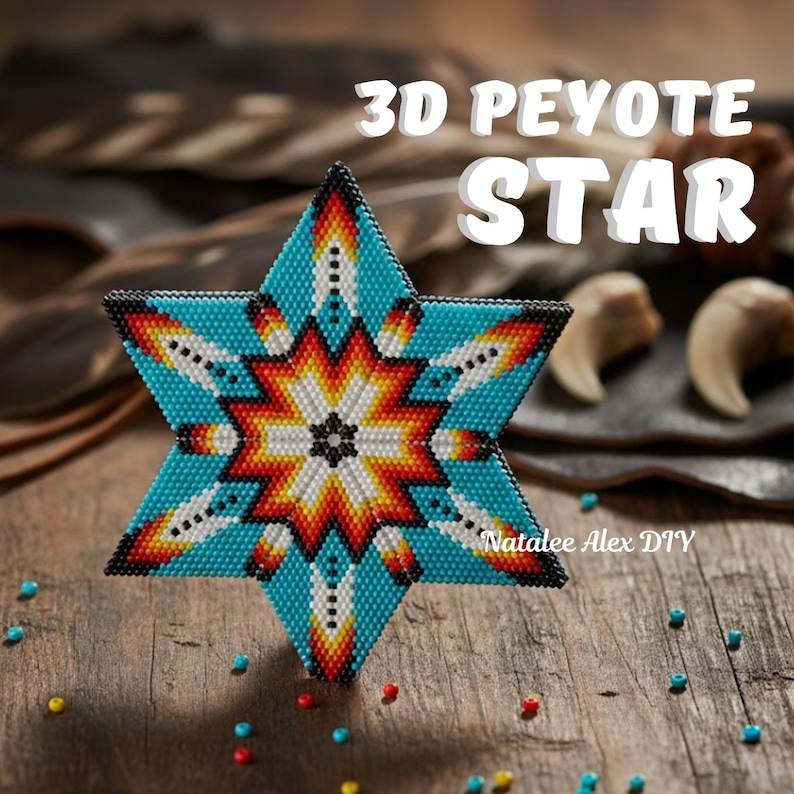 3D Peyote Star Beading Pattern Native American Style Romb Hexagonal PDF ...