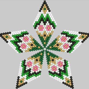 3D Peyote Star Beading Pattern Trio Native American Style Pattern for ...