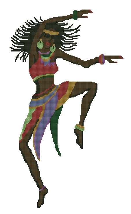 Cross Stitch Pattern Black Girl DIGITAL File African American Art Black ...