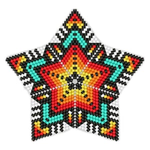 3D Peyote Star Beading Pattern Trio Native American Style + Full ...