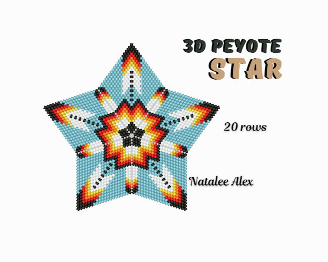 3D Peyote Star Beading Pattern Native American Style Indian Romb PDF ...