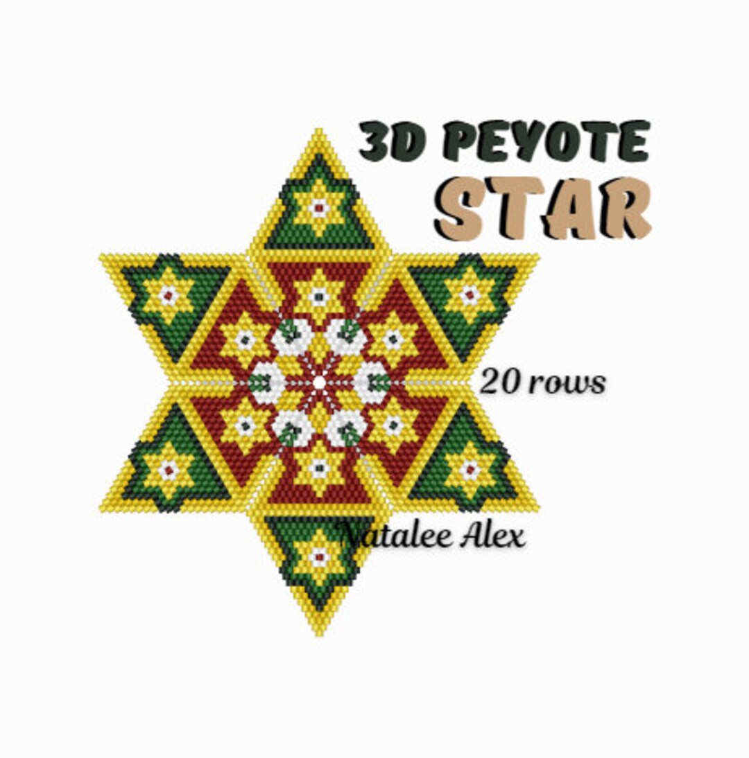 3D Peyote Star Beading Pattern Romb Hexagonal PDF Pattern Christmas ...