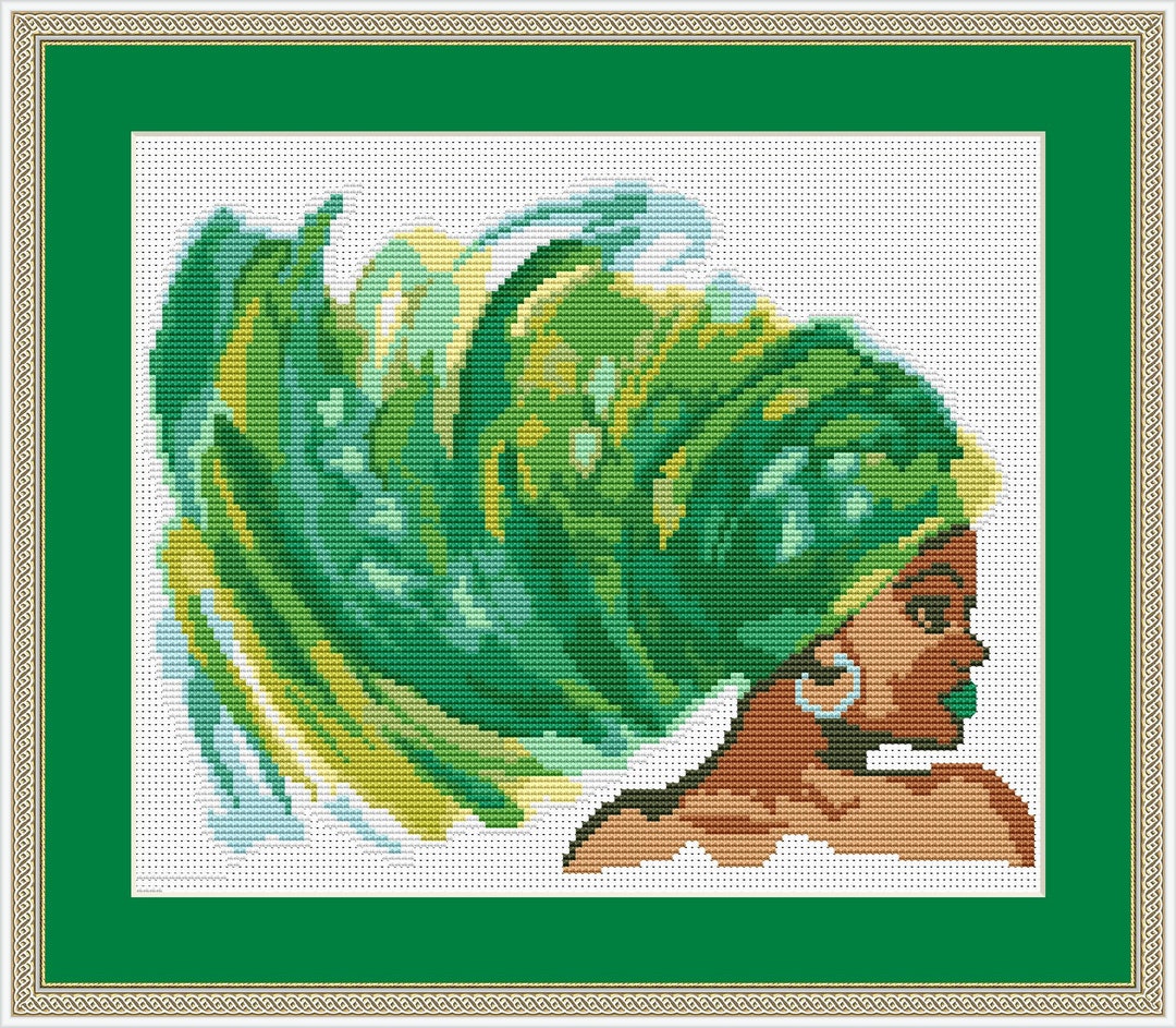 Cross Stitch Pattern Black Girl DIGITAL File African American Art Black ...