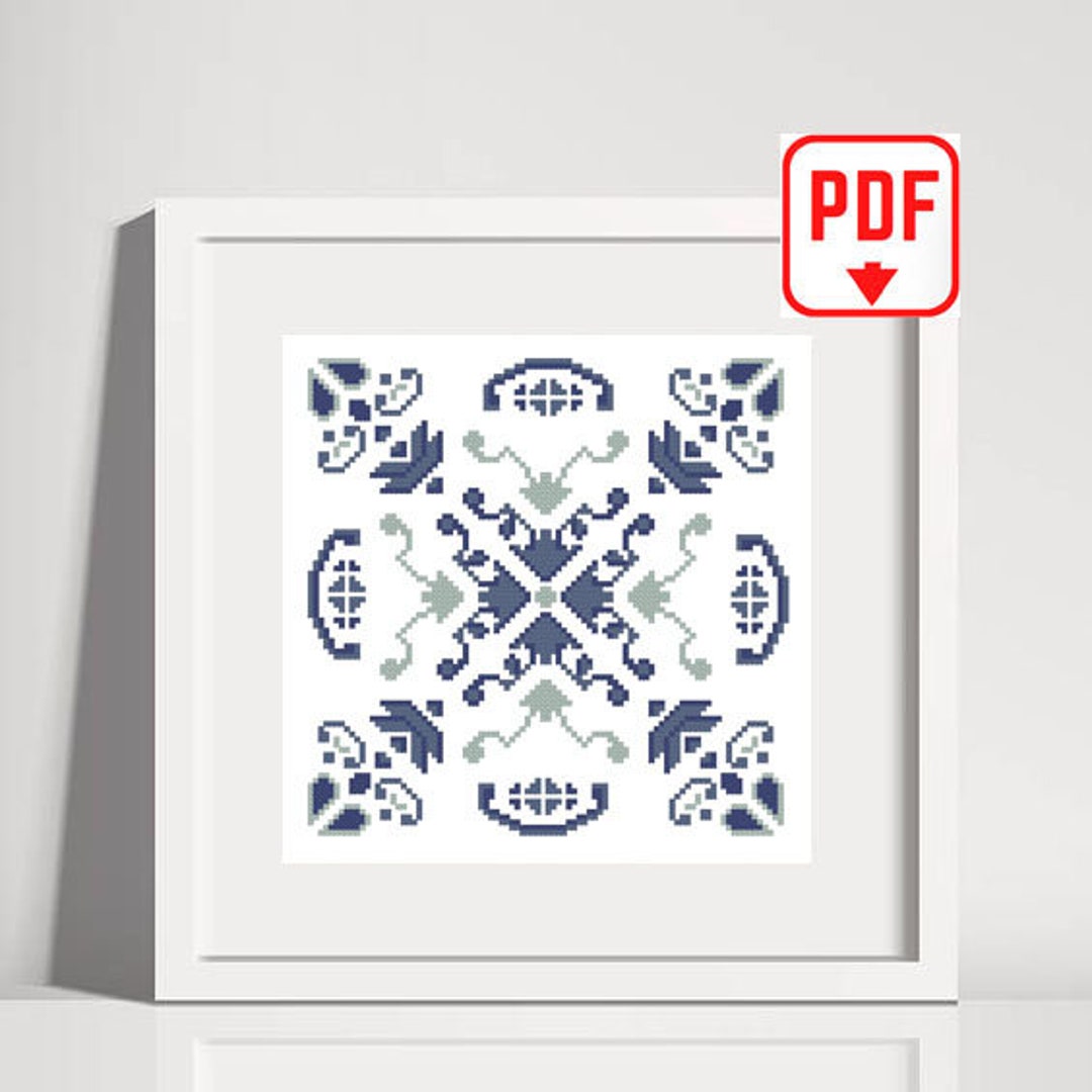 Mexican Talavera Tile Cross Stitch Pattern Pdf Carpet Counted Cross ...