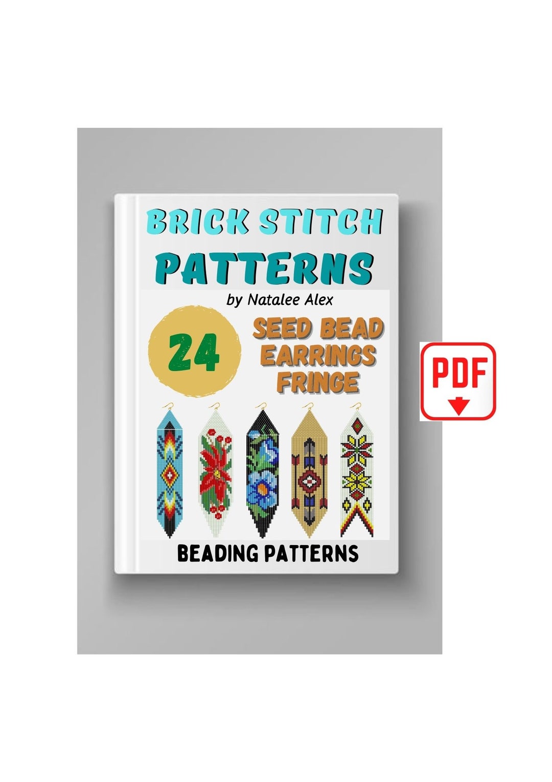 E-book Brick Stitch Earrings 24 Patterns Fringe Collection Seed Bead ...
