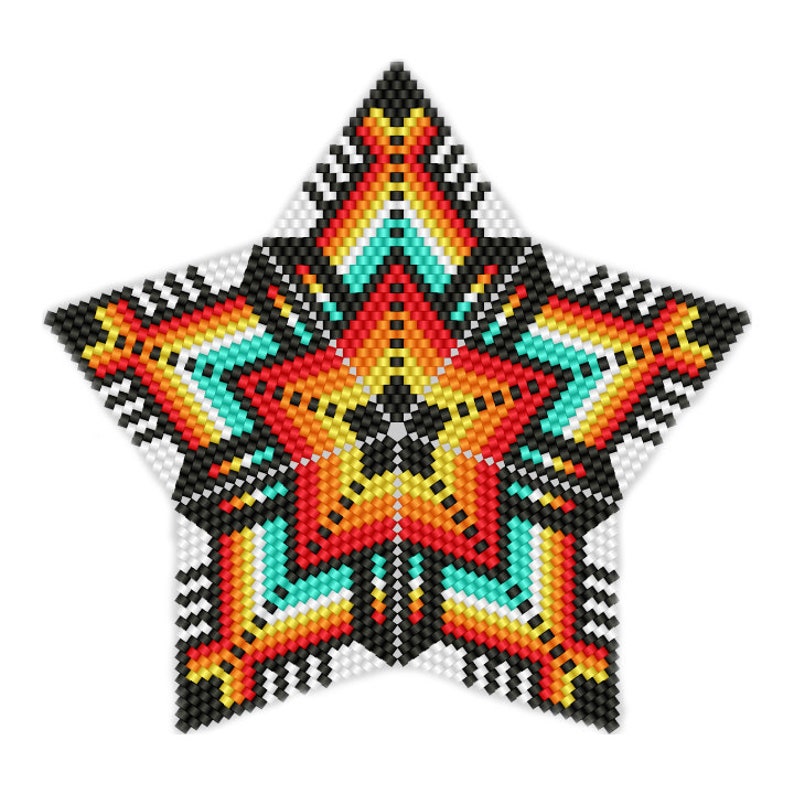 3D Peyote Star Beading Pattern Trio Native American Style - Etsy