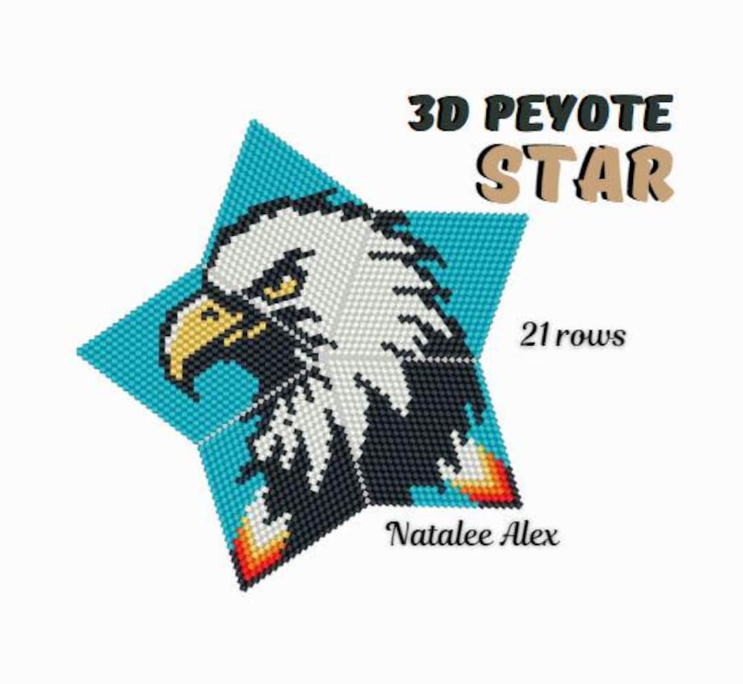 3D Peyote Star Beading Pattern Native American Style Art Indian Eagle ...