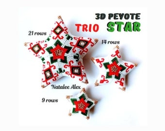 3D Peyote Star Beading Pattern Native American Style Romb Hexagonal PDF ...