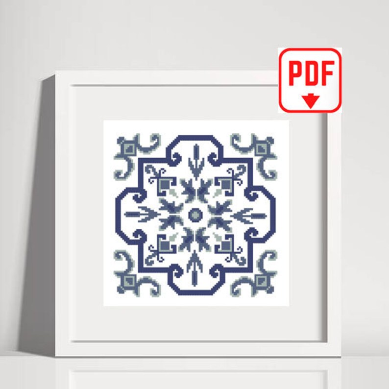 Set 4 Mexican Talavera Tile Cross Stitch Pattern Pdf Carpet Counted ...