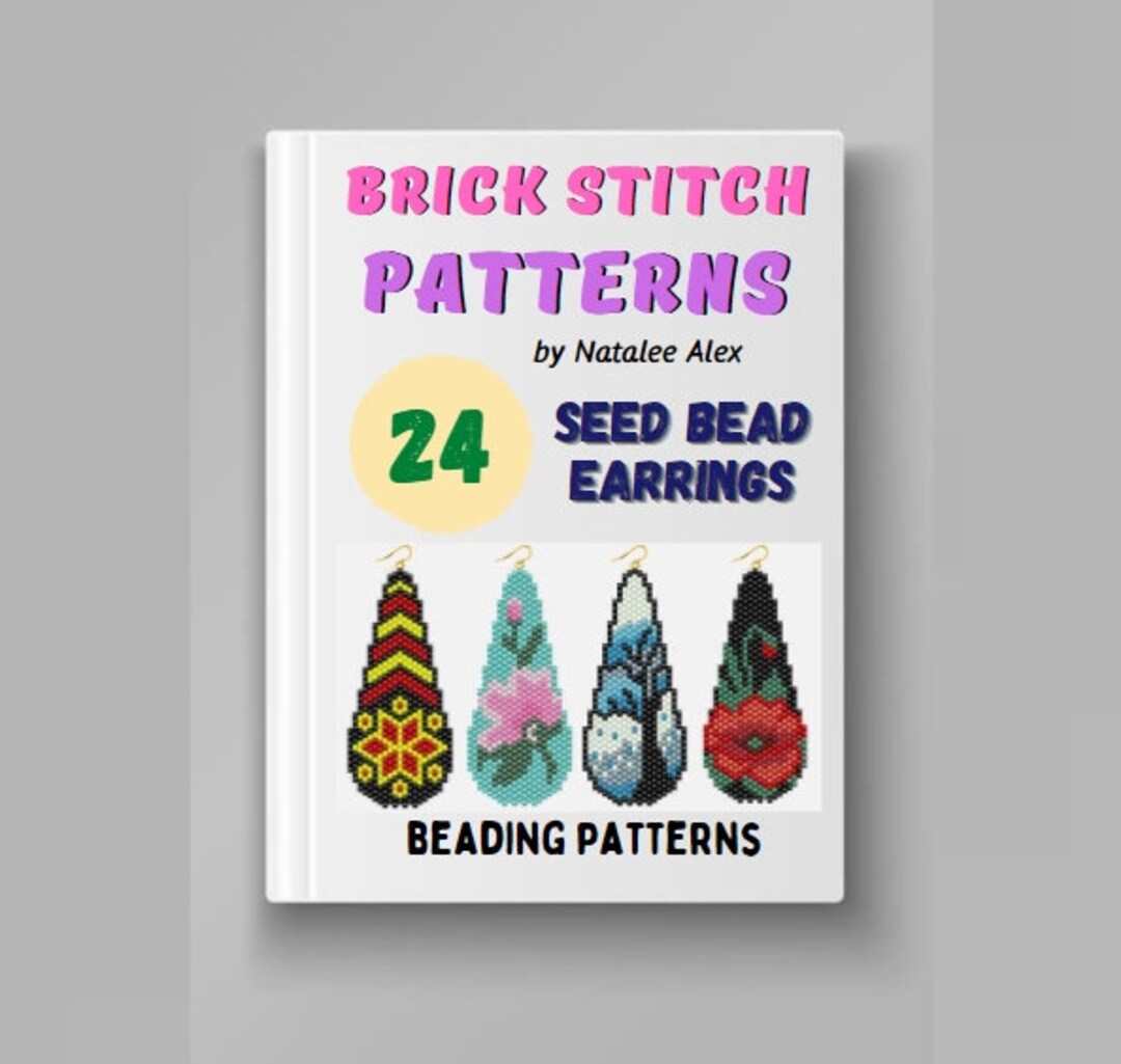 E-book Brick Stitch Earrings Patterns 24 Floral Collection Seed Bead ...