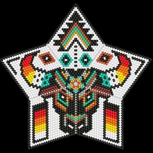 3D Peyote Star Beading Pattern Bull Native American Style Art Indian ...