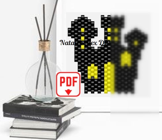 Brick Stitch Pattern Halloween Castle Ornament Pattern Design - Etsy