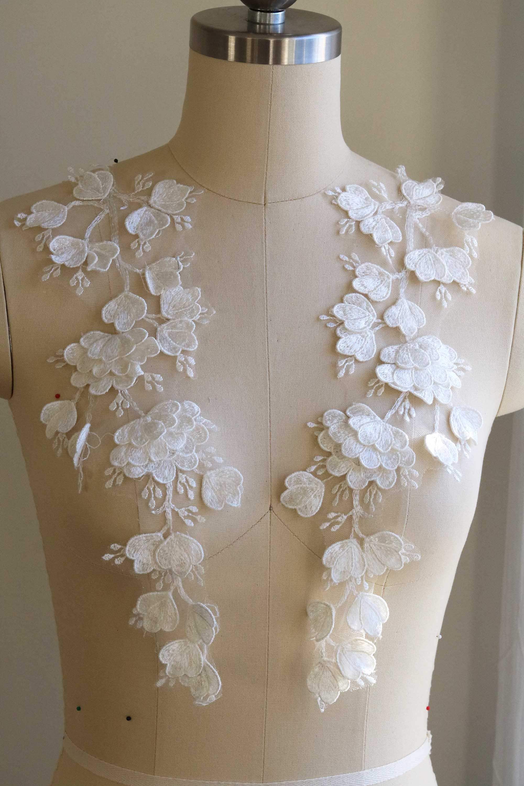 2086 3d Bridal Lace Applique Ivory Lace Applique Bridal Lace | Etsy