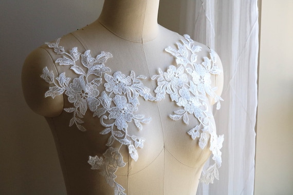 2147 White Clover Leave Lace Applique Light Ivory Lace - Etsy