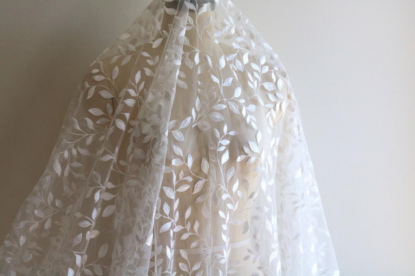 M012 Leaf Lace Fabric, Lace Fabric for Wedding Dress, Lace Fabric by ...
