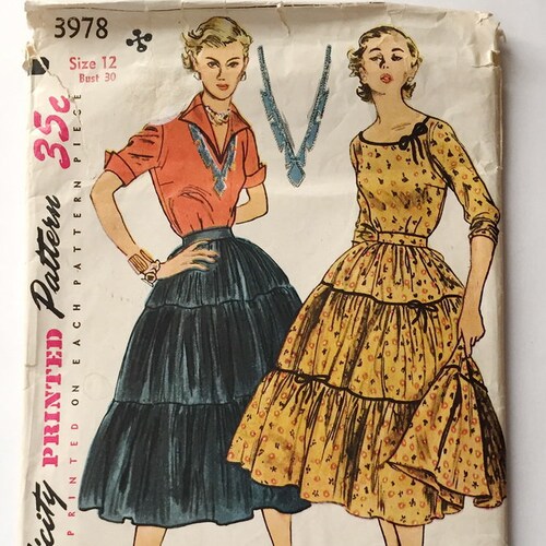 Simplicity 3978 Vintage 1952 Sewing Pattern for Patio Dress | Etsy