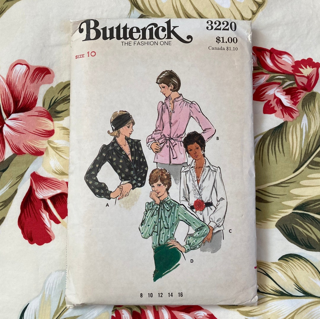 Butterick 3220 1973 Blouse Sewing Pattern With Bishop Sleeves and ...