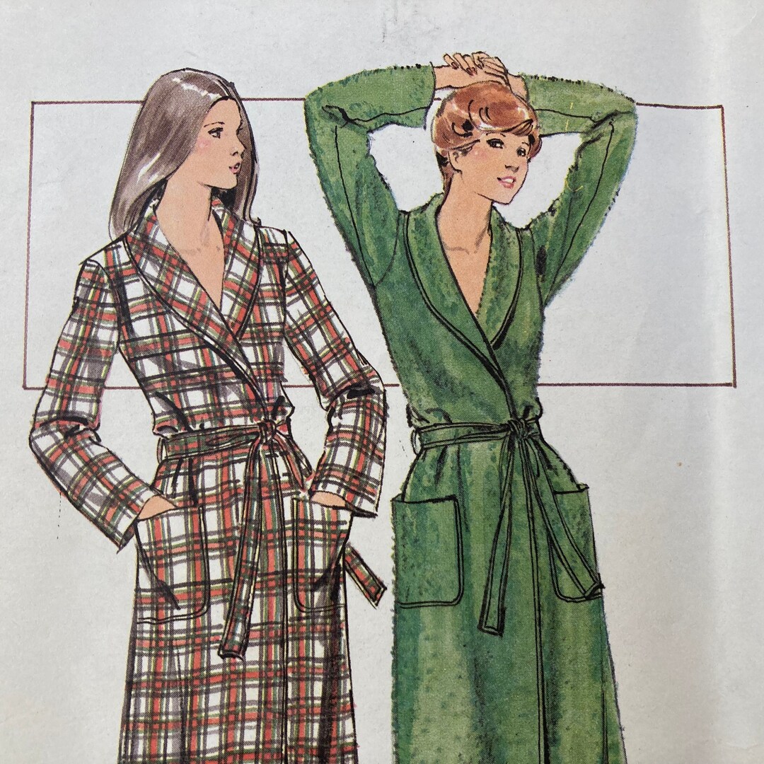 Butterick 5165 1978 Vintage Sewing Pattern Shawl Collar Wrap Robe VFG ...
