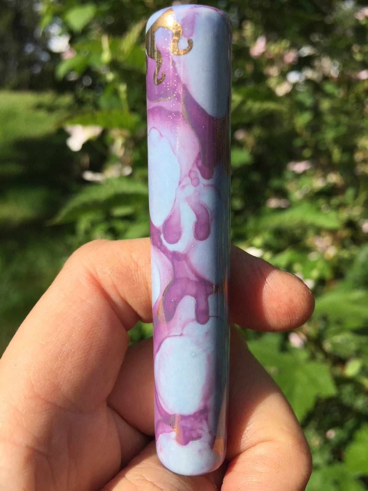 Handmade Porcelain Bat One Hitter Pipe: Platinum & Gold Detail - Etsy