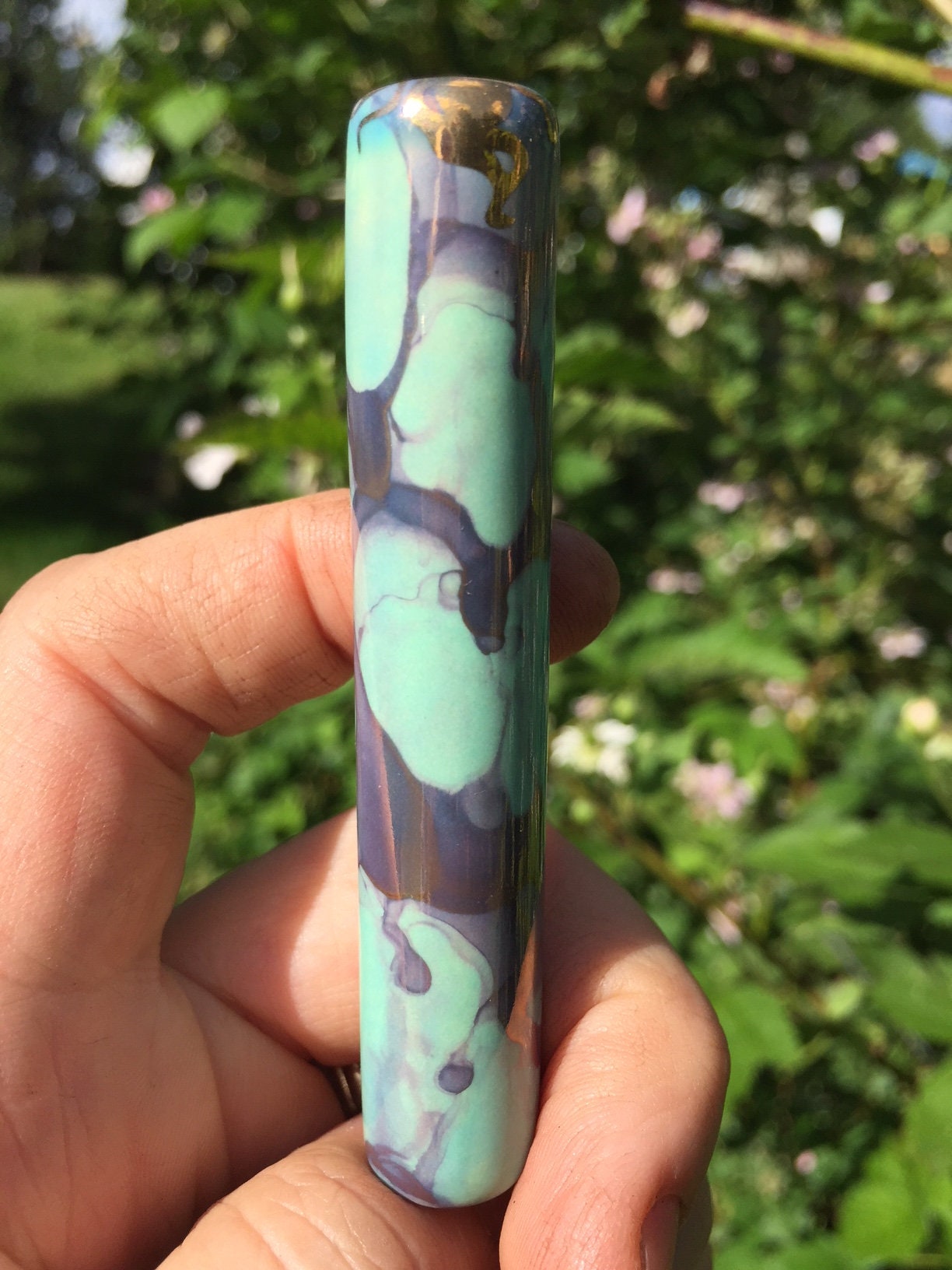 Handmade Porcelain Bat One Hitter Pipe: Platinum & Gold Detail - Etsy