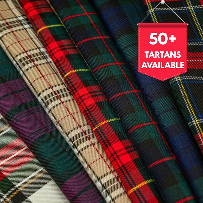 Scottish Tartan Fabric by the Yard – Plaid Material for Kilts, Skirts ...